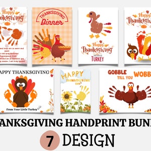 Thanksgiving Handprint Footprint Craft Bundle, Fall Printable Footprint ...