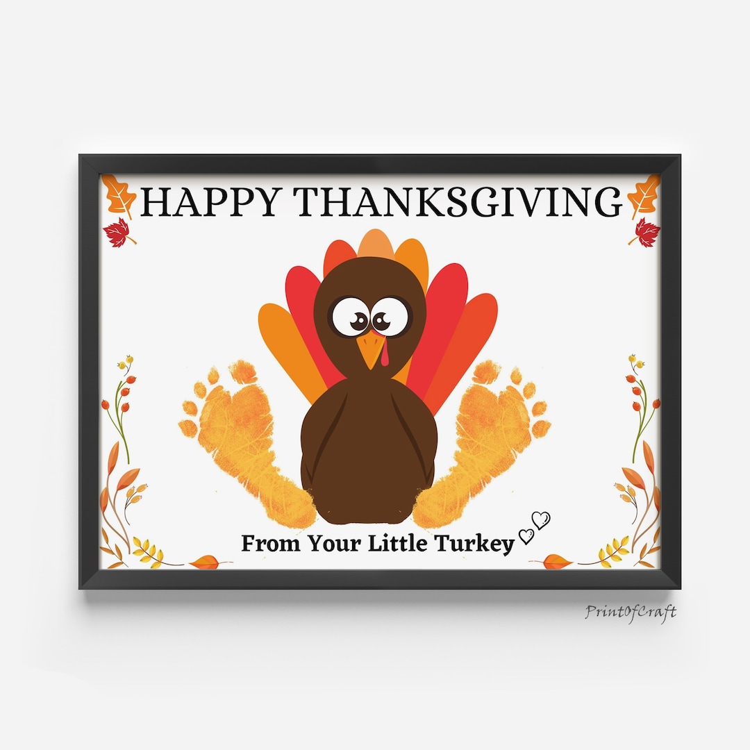 Thanksgiving Turkey Handprint Art, DIY Kid Craft, Handprint Keepsake ...