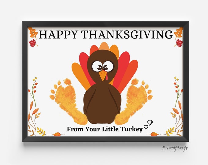 Thanksgiving Turkey Handprint Craft Kids Infant Baby, Fall Keepsake ...