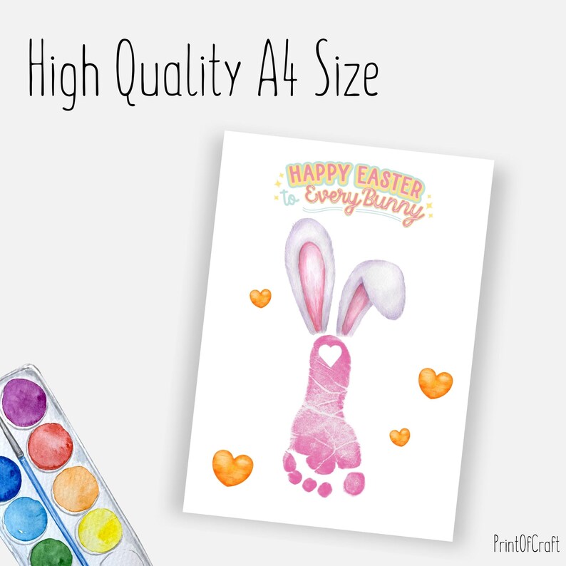 Easter Bunny Handprint Art, Toddler Handprint Keepsake, Easter ...