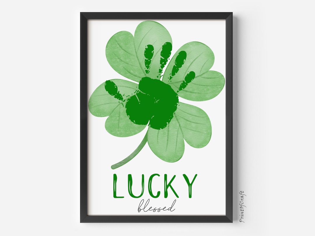 St Patrick's Shamrock Handprint Art Craft, Handprint Footprint Toddler ...