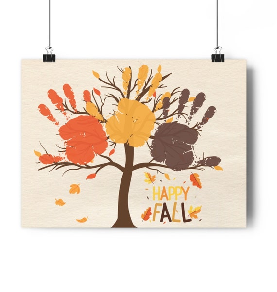 Autumn Fall Tree Handprint Fingerprint Art Fall Craft Baby - Etsy
