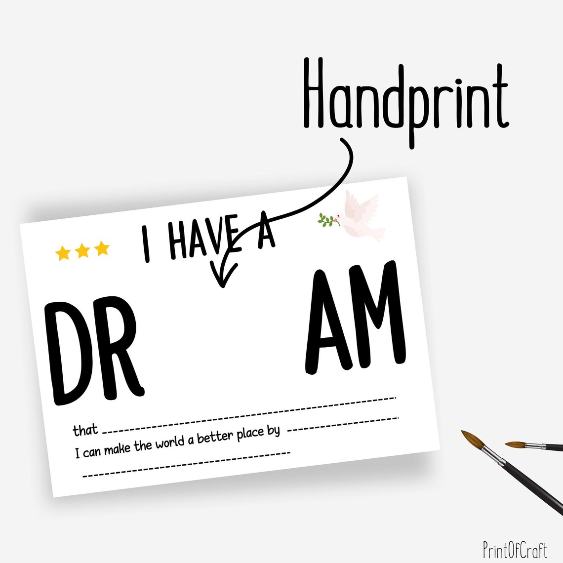 MLK Day Handprint Craft ,martin Luther King Jr Art Project, I Have a ...