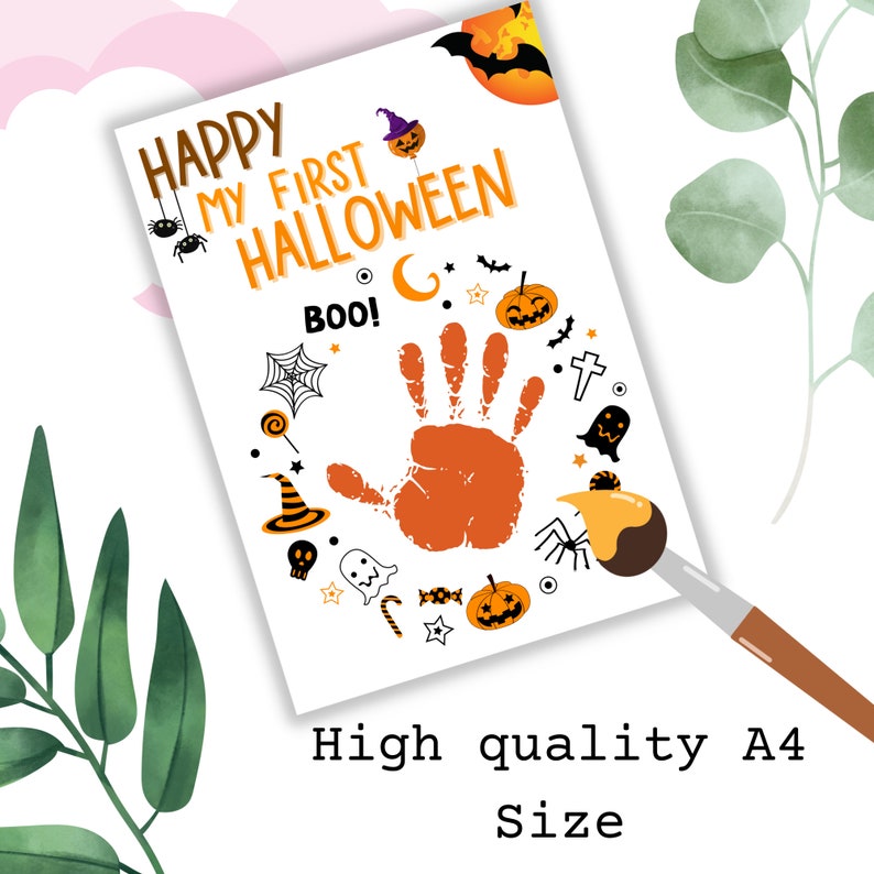 My First Halloween Handprint Art, Handprint Craft for Hallowen From ...