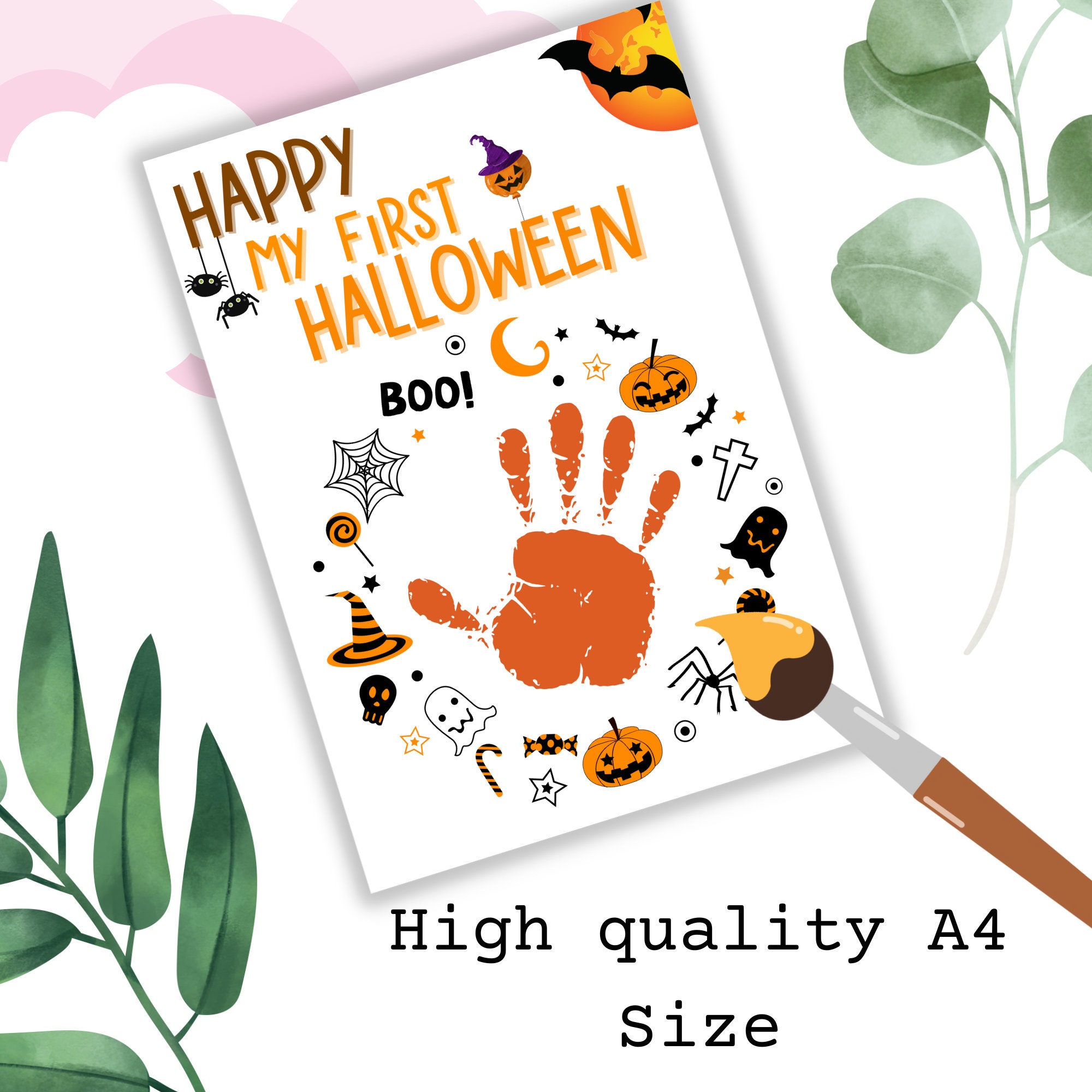 My First Halloween Handprint Art, Handprint Craft for Hallowen From ...