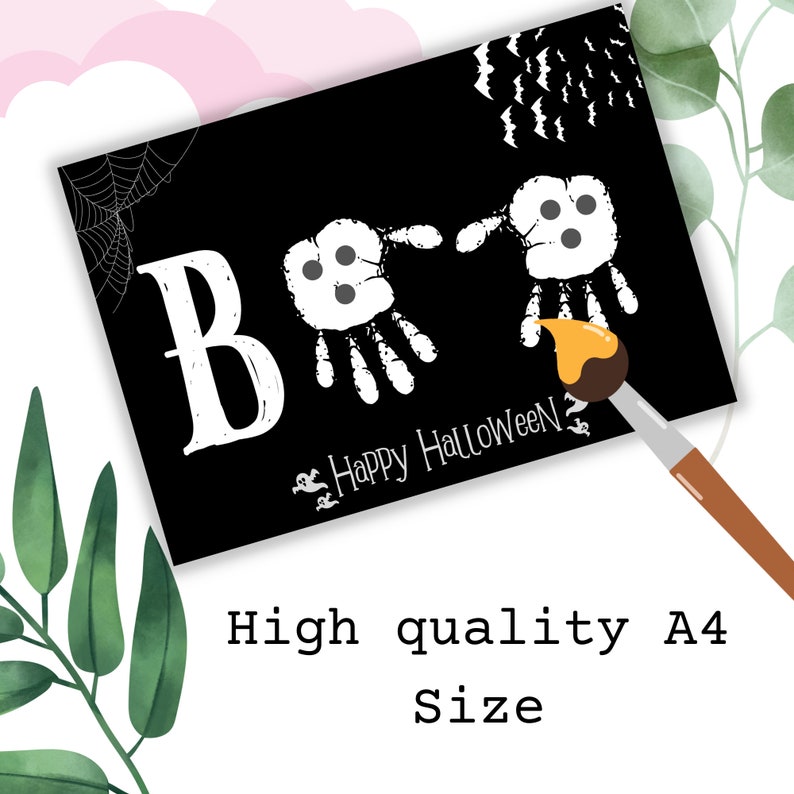 Boo Halloween Art Craft Keepsake, Printable Handprint Art Craft, Ghost ...
