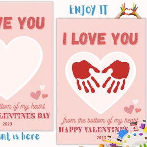 Valentines Day Footprint Handprint Craft, Love Heart Art Craft ...