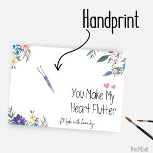 Printable Valentine's Day Handprint Craft, Valentines Day Handprint ...