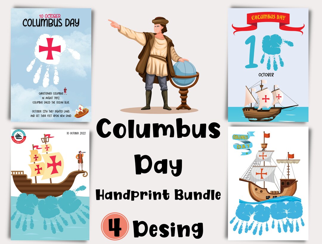 Columbus Day Handprint Hand Craft Art Activity, Preschool Handprint ...