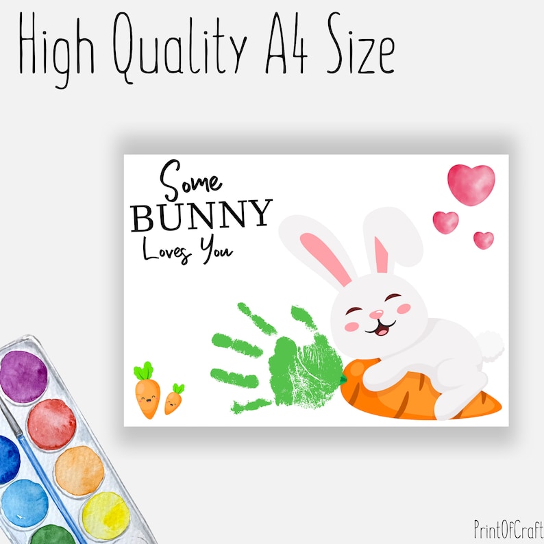 Easter Bunny Loves You Handprint Footprint Art Craft, Easter Handprint ...