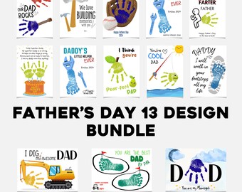 Custom Dad Footprint for Fathers Day Gift, Dad Birthday Gift, Printable ...