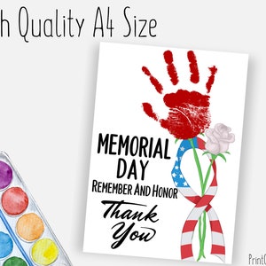Memorial Day Handprint Footprint Craft, Preschool Handprint Memorial ...