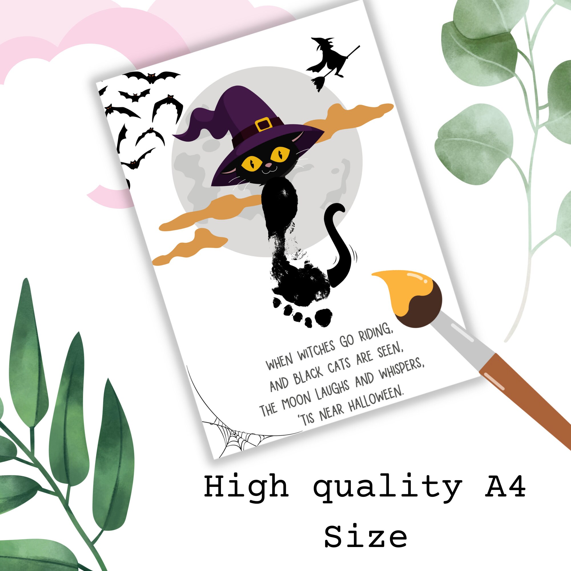 Halloween Handprint Footprint Craft Bundle, Halloween Handprint Art ...