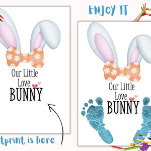 Little Bunny Easter Handprint Footprint, Toddler Handprint Keepsake ...