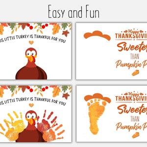 Thanksgiving Handprint Art Bundle, Handprint Craft, Printable, Turkey ...