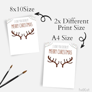 Reindeer Christmas Footprint Craft, Printable Christmas Handprint DIY ...