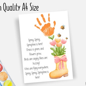Spring Handprint Footprint Art Craft, Spring Poem Handprint Card, Baby ...