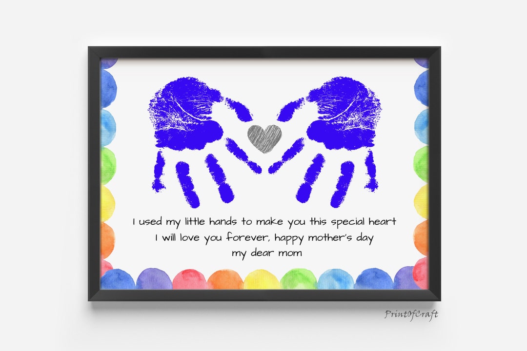 Mothers Day Handprint Art Craft, Mothers Day Gift Card Kids Baby ...