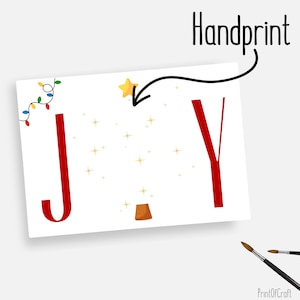 Christmas Handprint JOY Craft, Printable Christmas Handprint Footprint ...