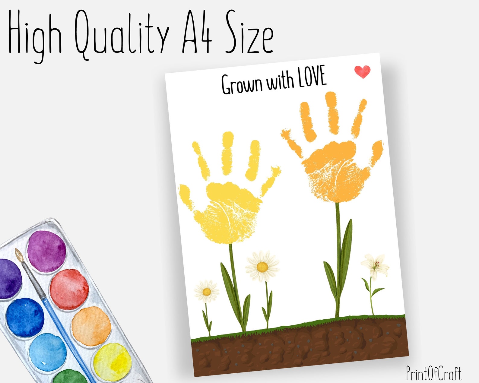 Mothers Day Handprint Craft, Mother Day Grown Love Handprint, Footprint ...