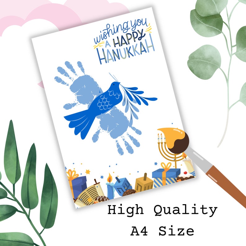 Hanukkah Handprint Footprint DIY Art Craft Bundle, Printable Christmas ...