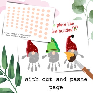 Gnome Christmas Handprint Art Craft, Christmas Footprint Printable ...