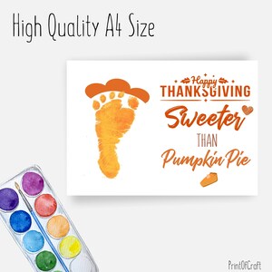 Thanksgiving Footprint Craft, Pumpkin Pie Footprint, Kids Baby Toddler ...