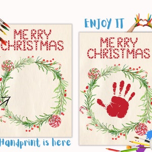 Christmas Handprint Art Craft, DIY Printable Christmas Handprint ...