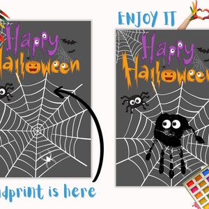 Halloween Spider Handprint Craft, Handprint Art, Halloween Kids Memory ...
