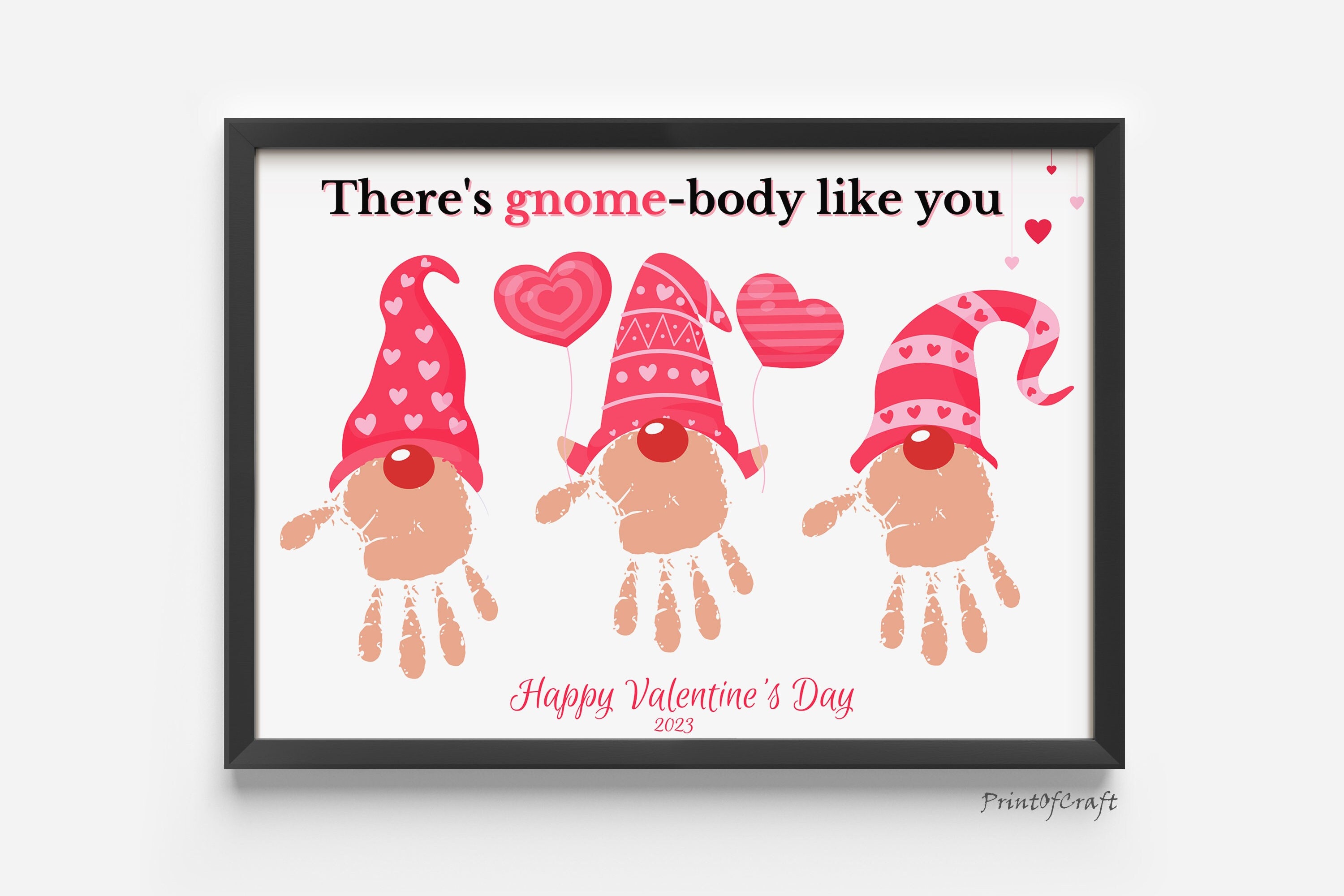 Valentines Day Footprint Handprint Craft Gnome Art Craft - Etsy