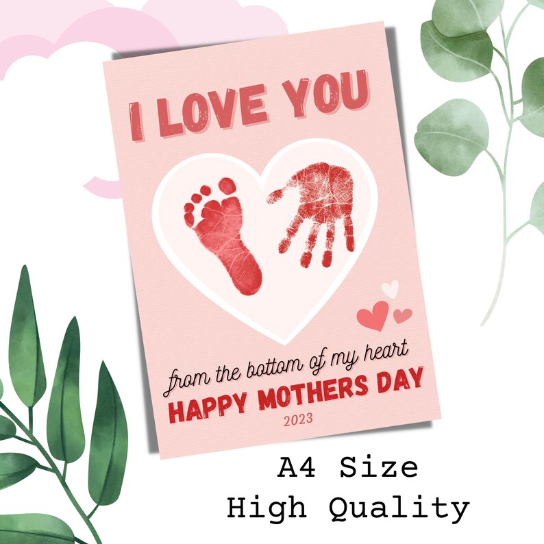 Mothers Day Handprint Footprint Art Craft Mothers Day Gift - Etsy