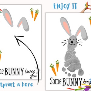 Easter Bunny Loves You Handprint Footprint Art Craft, Easter Handprint ...