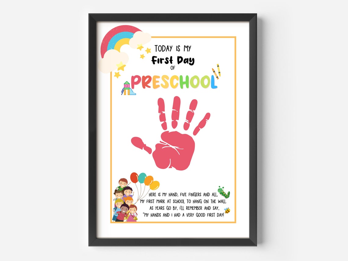 Preschool Handprint Art Craft First Day Handprint Preschool - Etsy