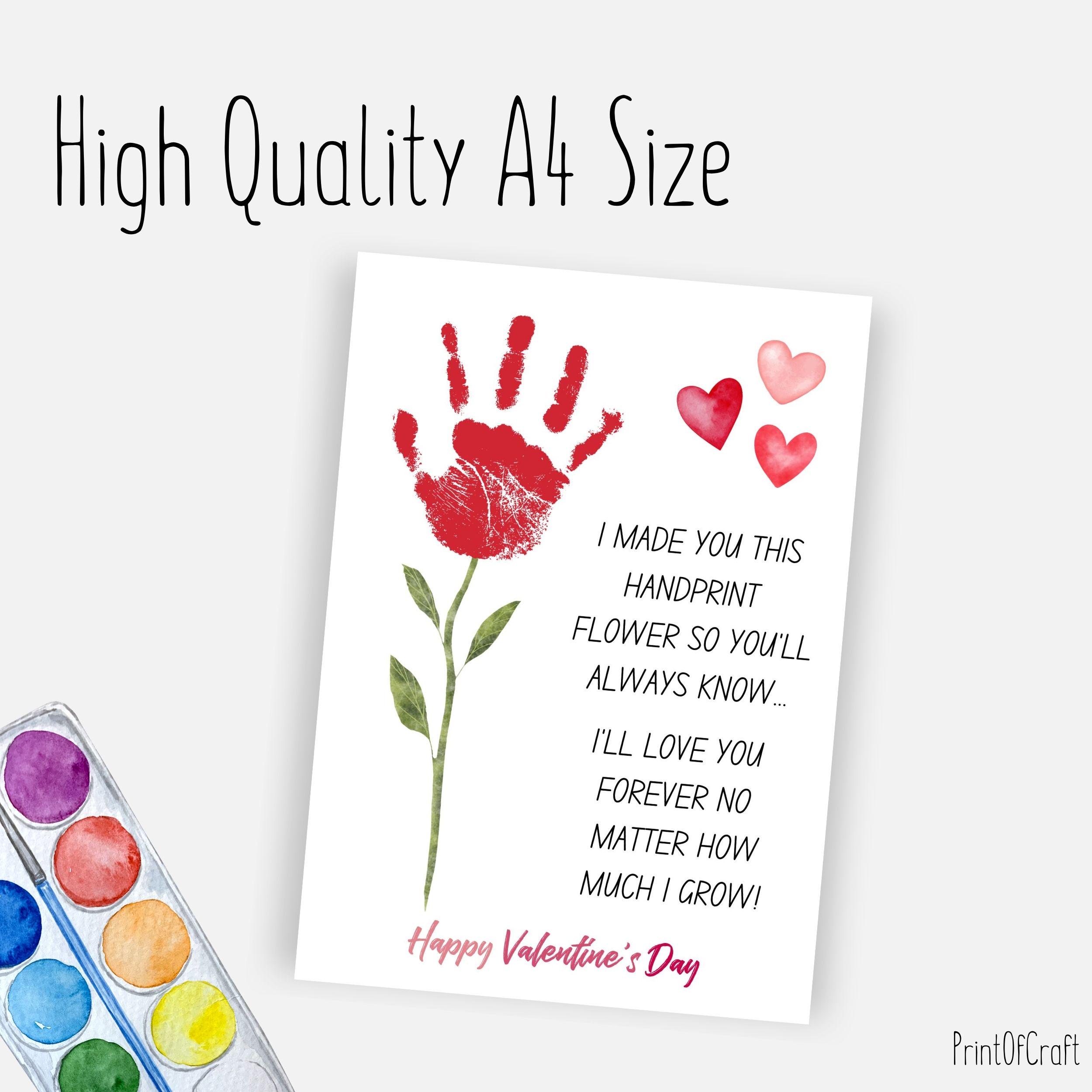 Valentine's Day Handprint Art Craft Template, Kids Valentine Activity ...