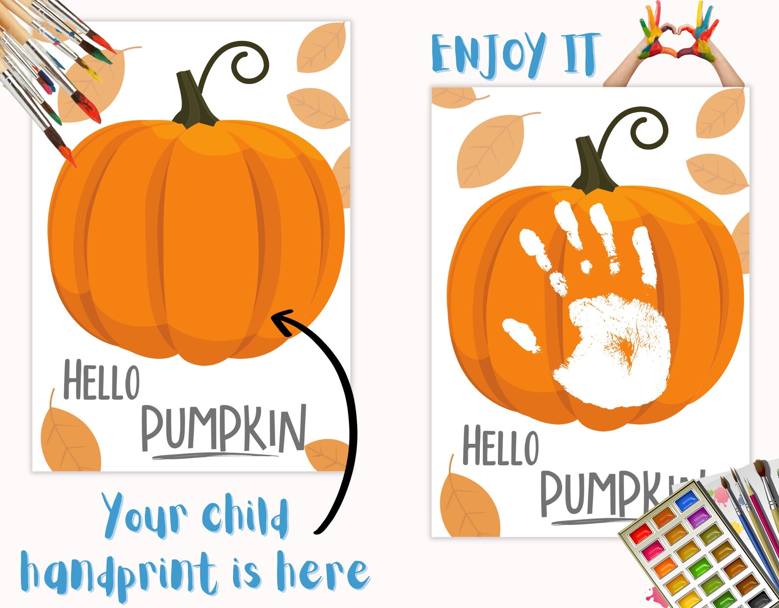 Fall Handprint Keepsake Art, Fall Greeting Card, Fall Craft Activities ...