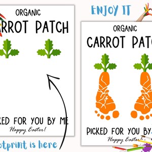 Easter Carrot Footprint Art Craft, Handprint Footprint Easter ...