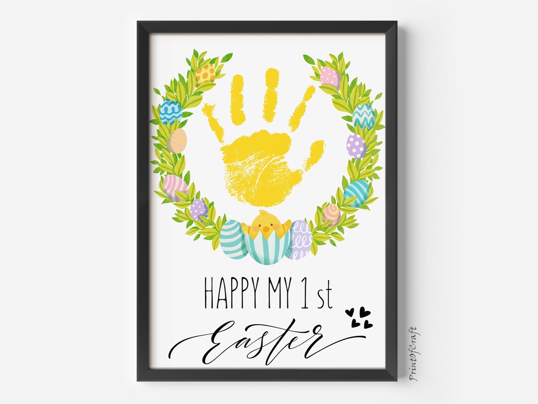 1st Easter Handprint Footprint Art, Toddler Handprint Keepsake, Easter ...