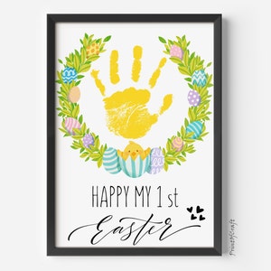 1st Easter Handprint Footprint Art, Toddler Handprint Keepsake, Easter ...