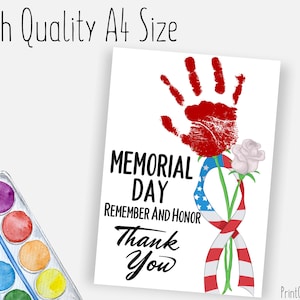 Kids Handprint for Memorial Day, Handprint Preschool Kids Craft ...