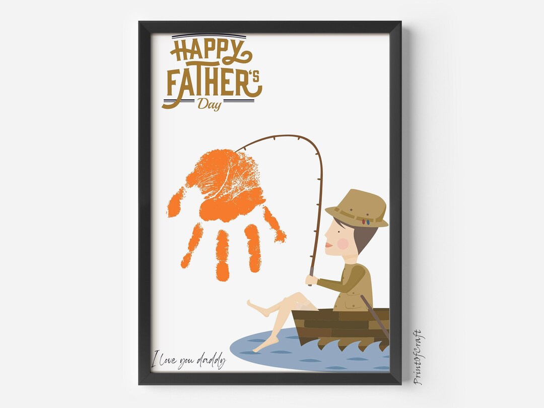 Father's Day Handprint Art Craft, First Father's Day Handprint Keepsake ...