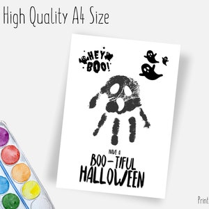 Halloween Boo-tıful Handprint Art, Halloween Craft for Kids, Handprint ...