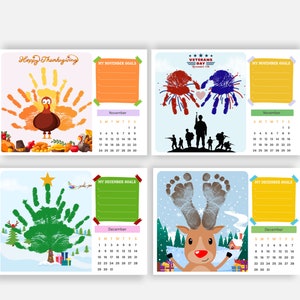 2025 Calendar Handprint Footprint, Handprint Art Craft, Baby Kids ...