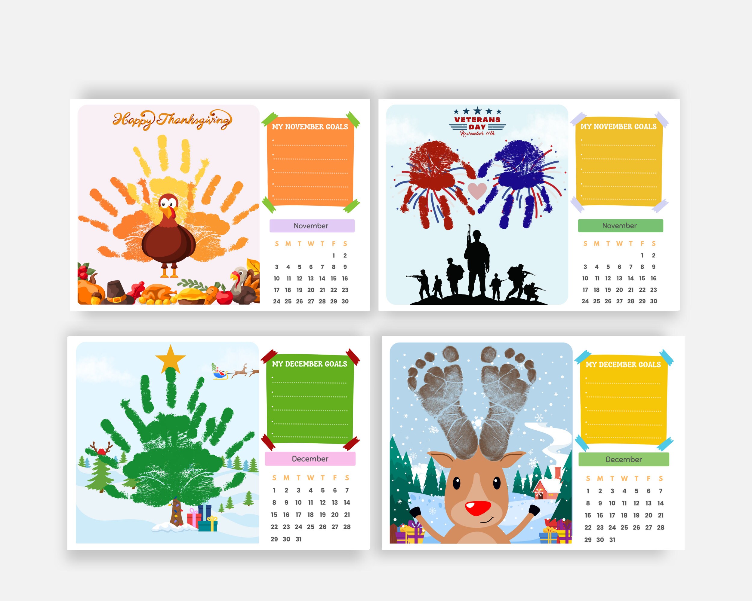 2025 Calendar Handprint Footprint, Handprint Art Craft, Baby Kids ...