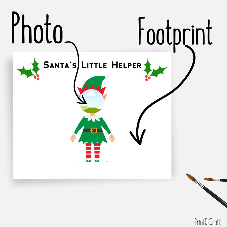 Christmas Handprint Craft, Christmas Santa Footprint Art, Christmas ...