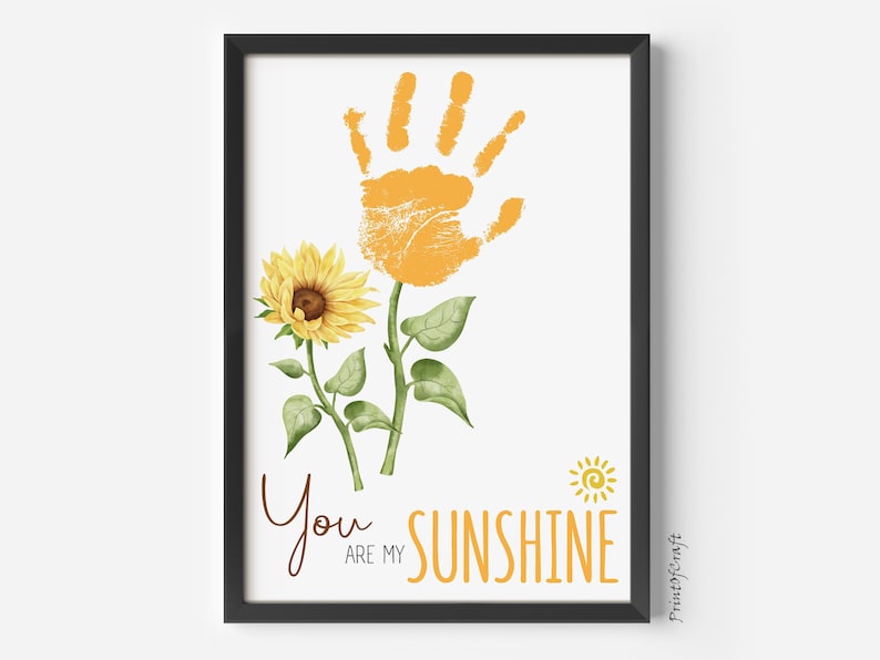 Mothers Day Handprint Art Craft You Are My Sunshine Flower - Etsy