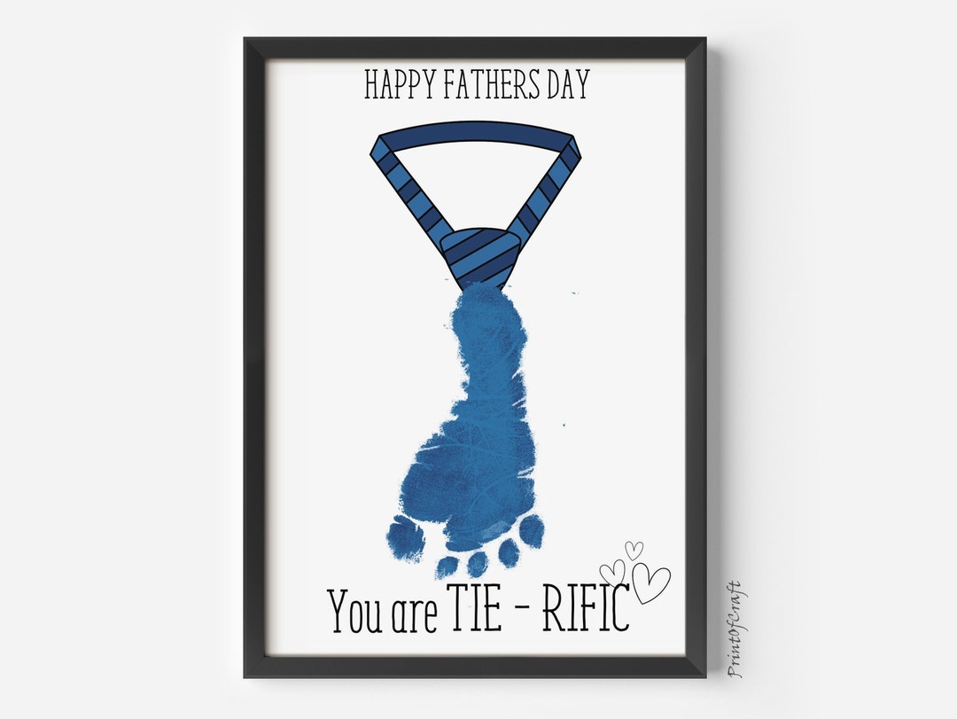 Dad/grandpa Hand/footprint Craft Fathers Day Gift, Printable Kids ...