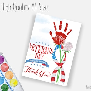 Veterans Day Handprint Footprint Craft, Preschool Handprint Veterans ...