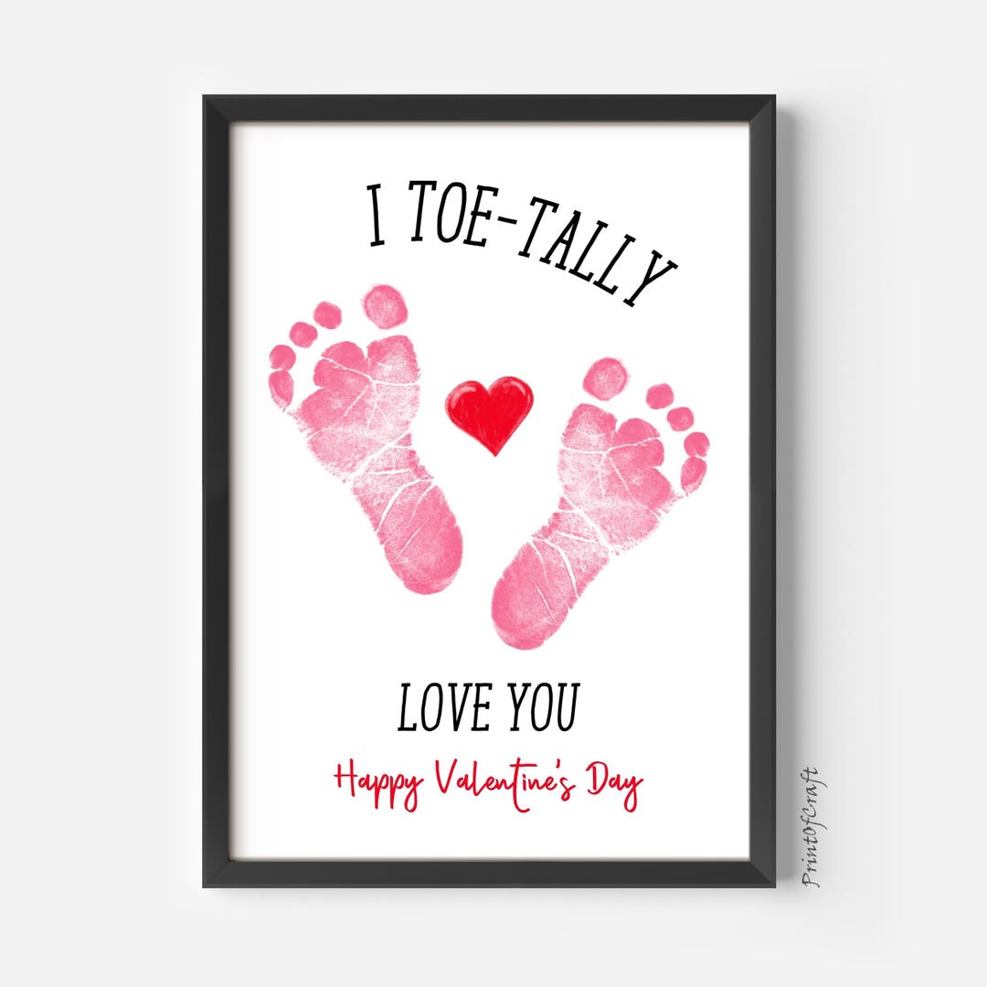 Valentine's Day Handprint Art Craft Template, I Love You Printable, DIY ...