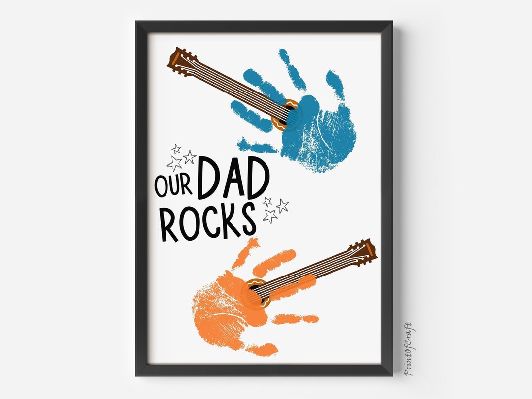 Father's Day Handprint Art Craft, Dad-daddy Handprint Footprint, Kids ...
