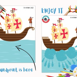 Columbus Day Handprint Hand Craft Art Activity, Preschool Handprint ...